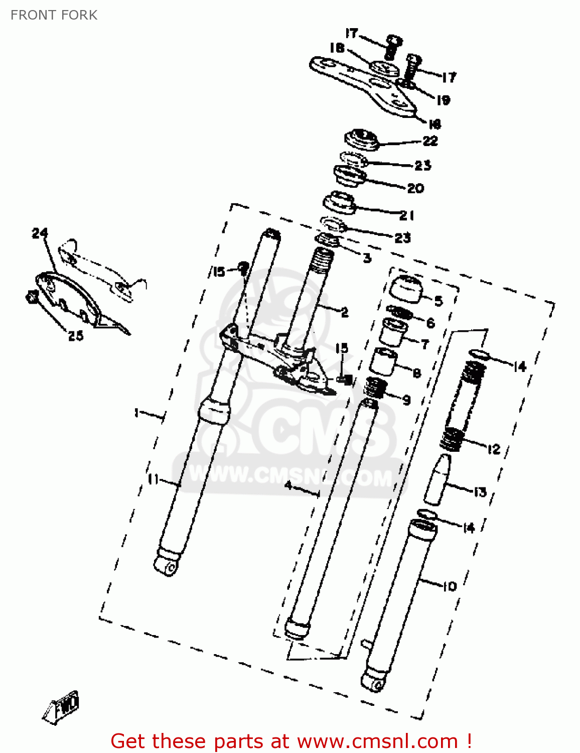 4X42310000: Front Fork Assy Yamaha - buy the 4X4-23100-00-00 at CMSNL