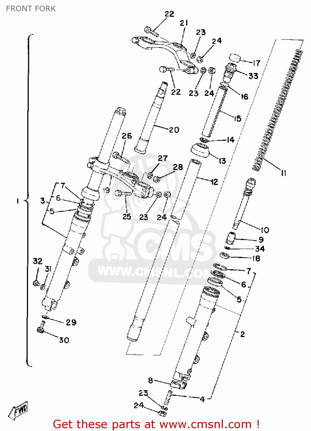 3G22317001: Cylinder Comp, Front Fork Yamaha - buy the 3G2-23170-01 at ...