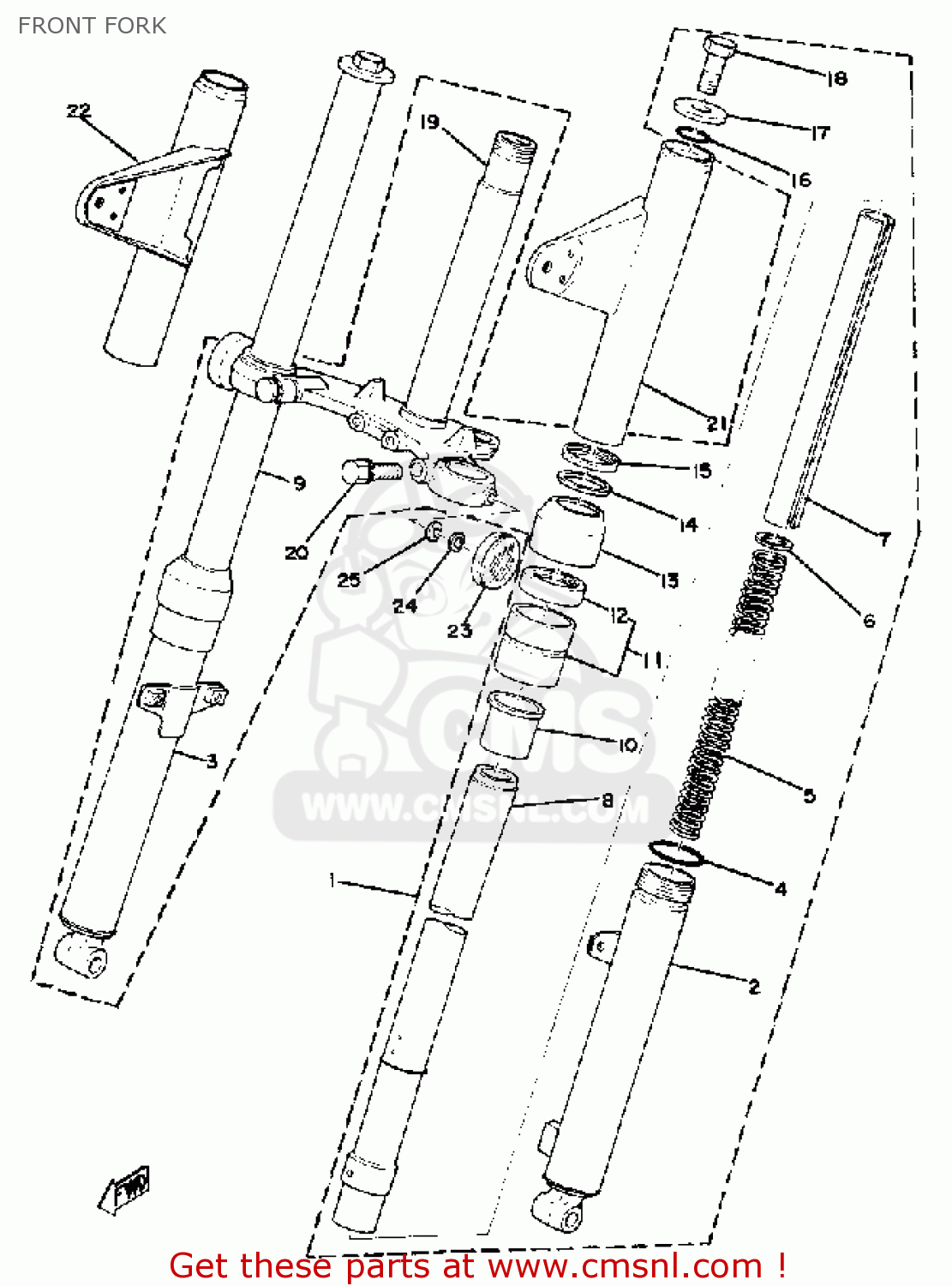 439231010235: Front Fork Assy Yamaha - buy the 439-23101-02-35 at CMSNL