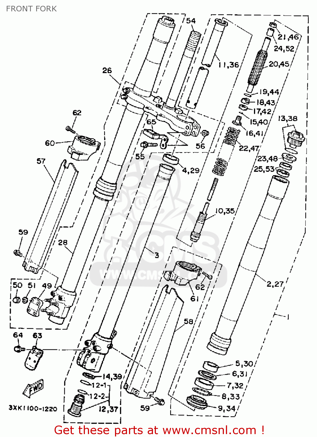 3RB2310210: Front Fork Assy (l.h) Yamaha - buy the 3RB-23102-10 at CMSNL