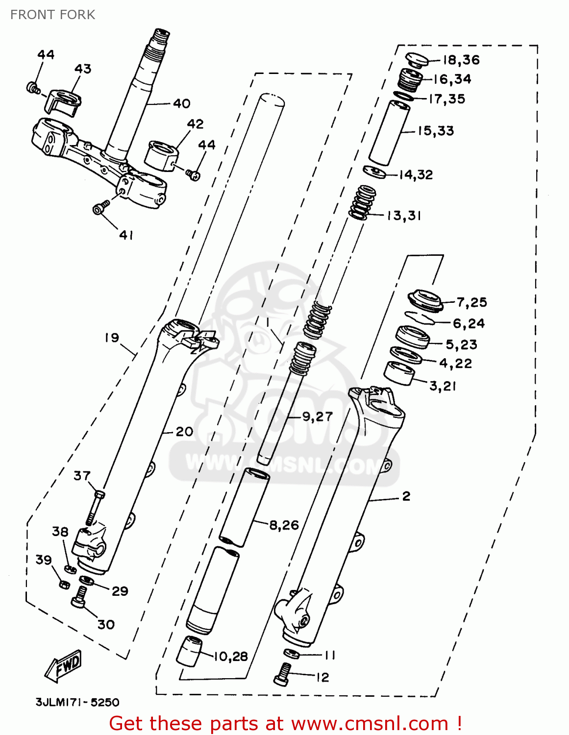 3JK2310313: Front Fork Assy (r.h) Yamaha - buy the 3JK-23103-13 at CMSNL