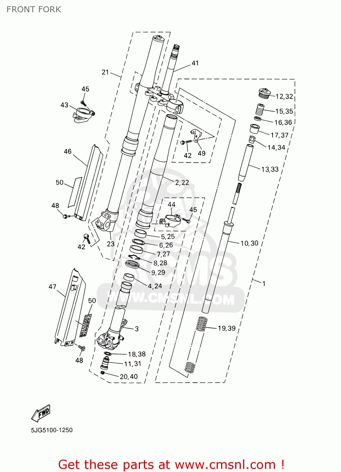 5TA2310200: Front Fork Assembly (lh) Yamaha - buy the 5TA-23102-00 at CMSNL