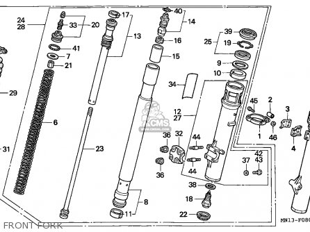51580MN1305: Fork Sub Assy,l F Honda - buy the 51580-MN1-305 at CMSNL