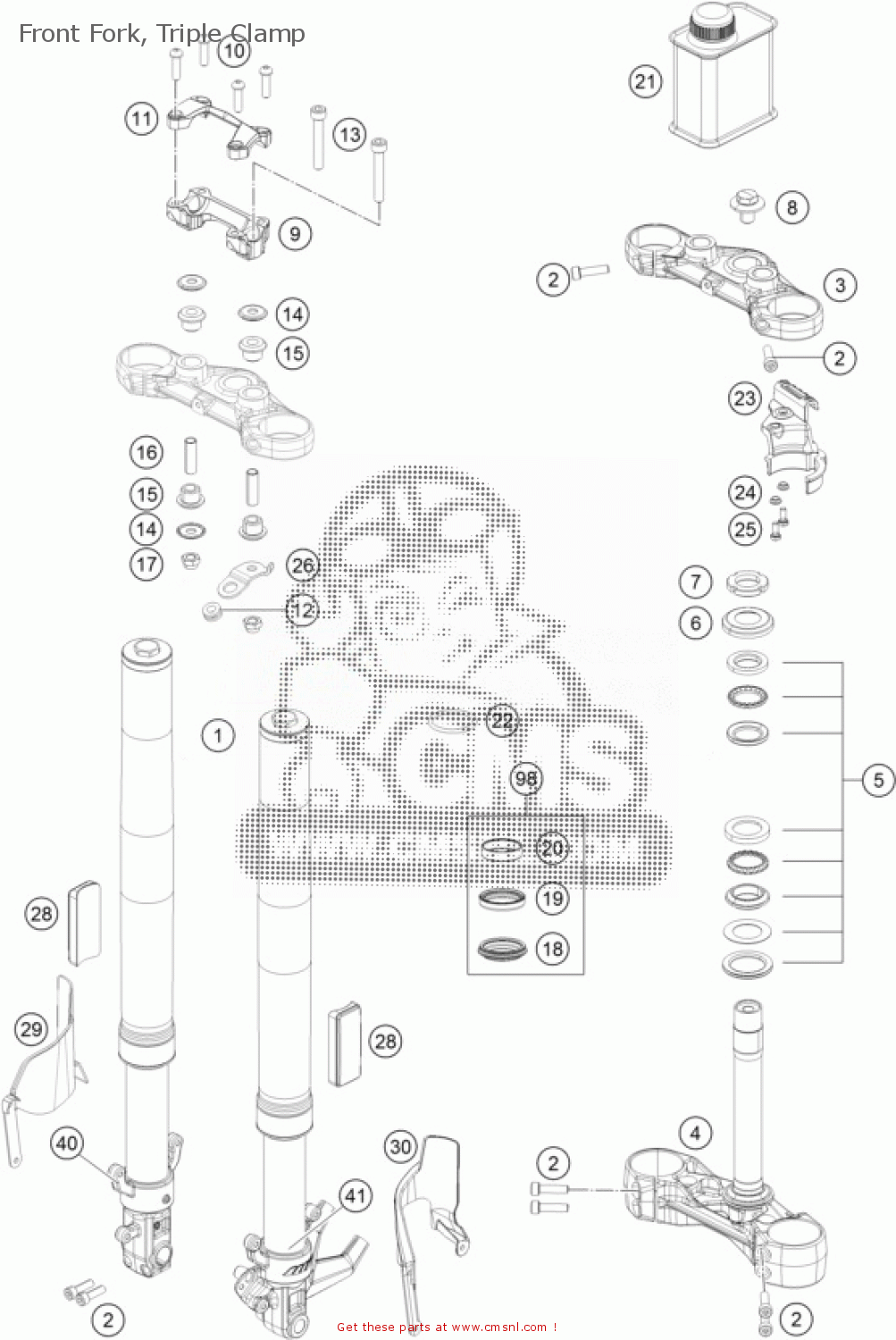 ASSEMBLY LEG RIGHT for 390 Duke, orange, Europe 2018 - order at CMSNL