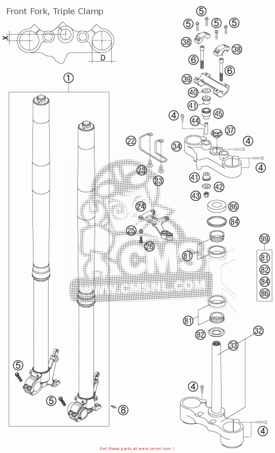 STEARING HEAD REP. KIT 06-15 for 125 EXC SIX-DAYS Europe 2008 - order ...