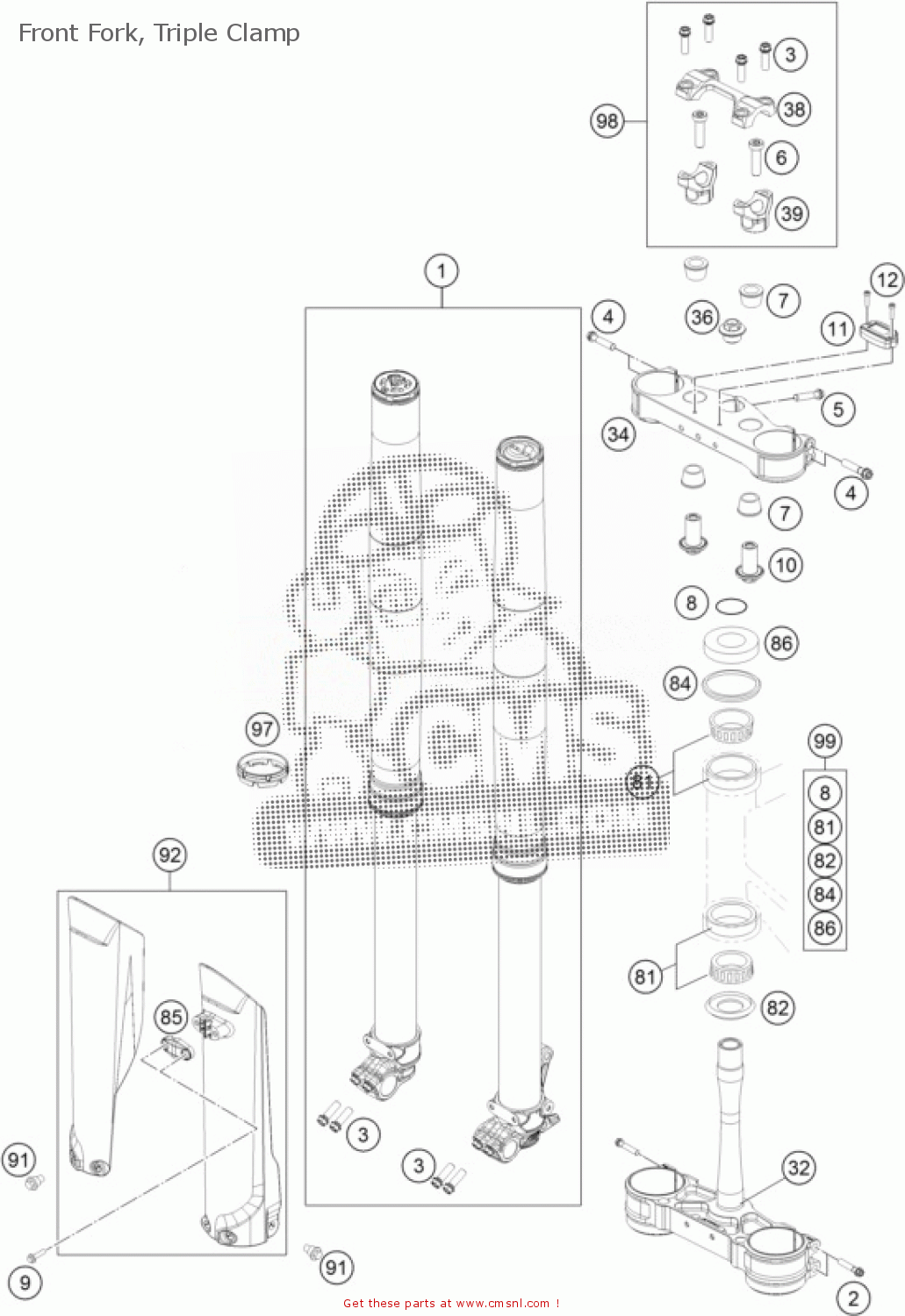 7900103202230: Lower Triple Clamp Cpl. 16 Ktm - buy the 7900103202230 ...