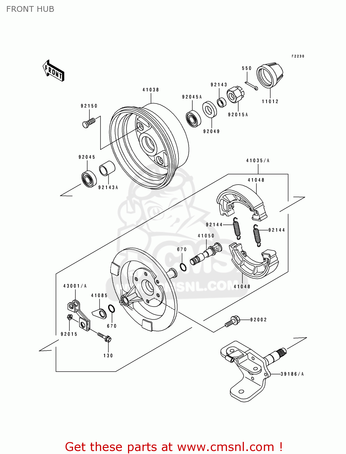 410351302: Panel-assy-brake,fr,l Kawasaki - buy the 41035-1302 at CMSNL