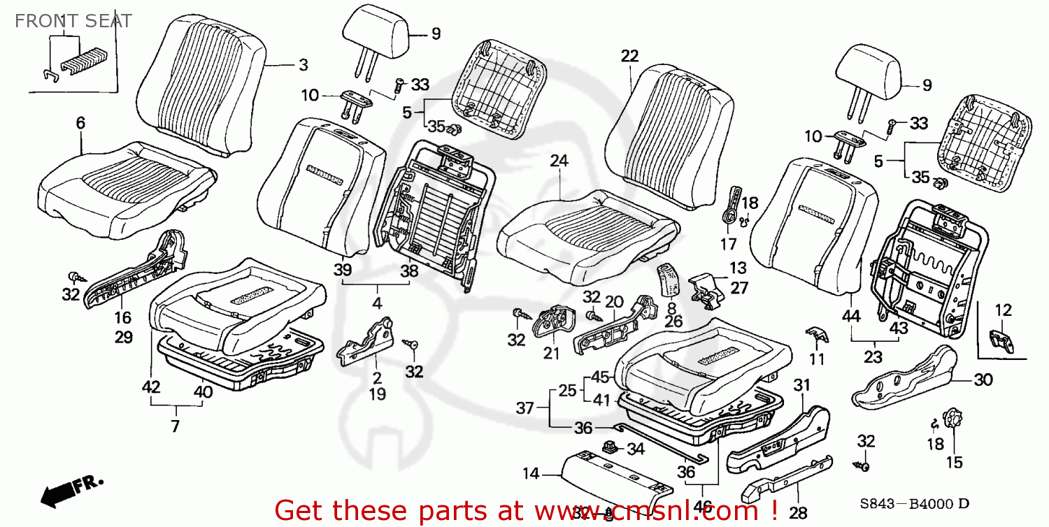 81132S4KA11: Pad&frame Comp R, Honda - buy the 81132-S4K-A11 at CMSNL