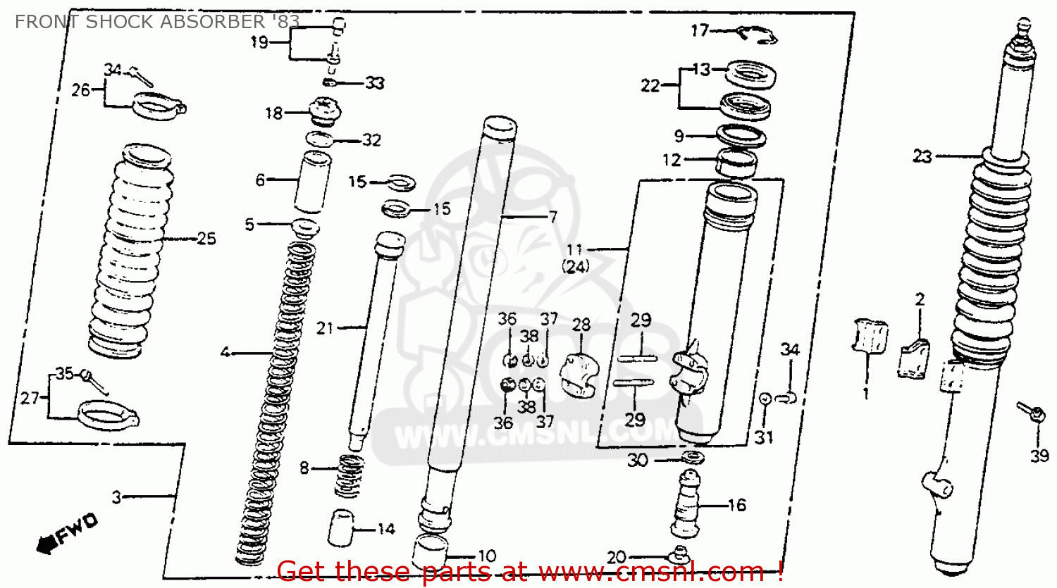 51500KA3711: Fork Assy., L. Fr. Honda - buy the 51500-KA3-711 at CMSNL