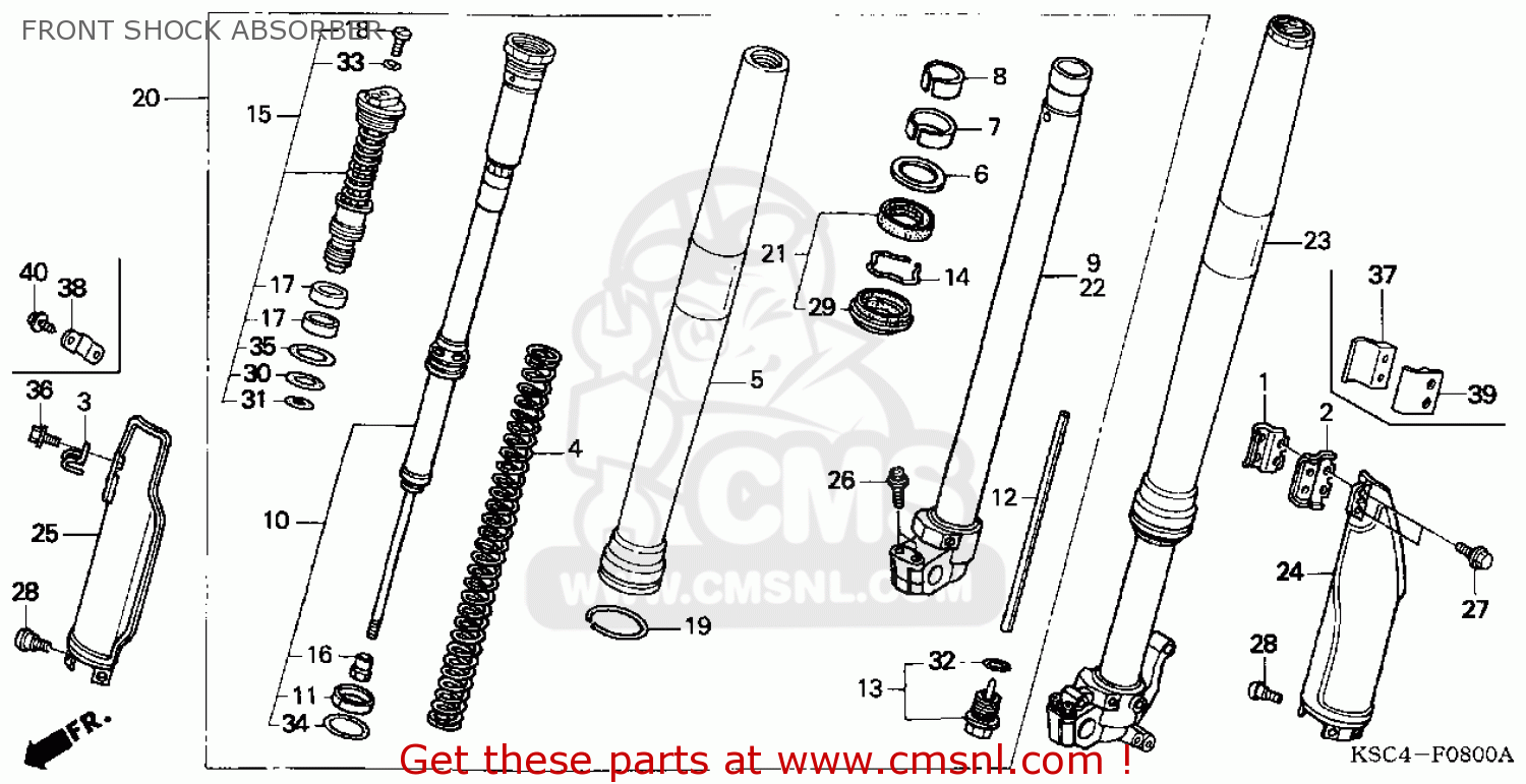 51480KSCA01: Fork Sub Assy,r F Honda - buy the 51480-KSC-A01 at CMSNL