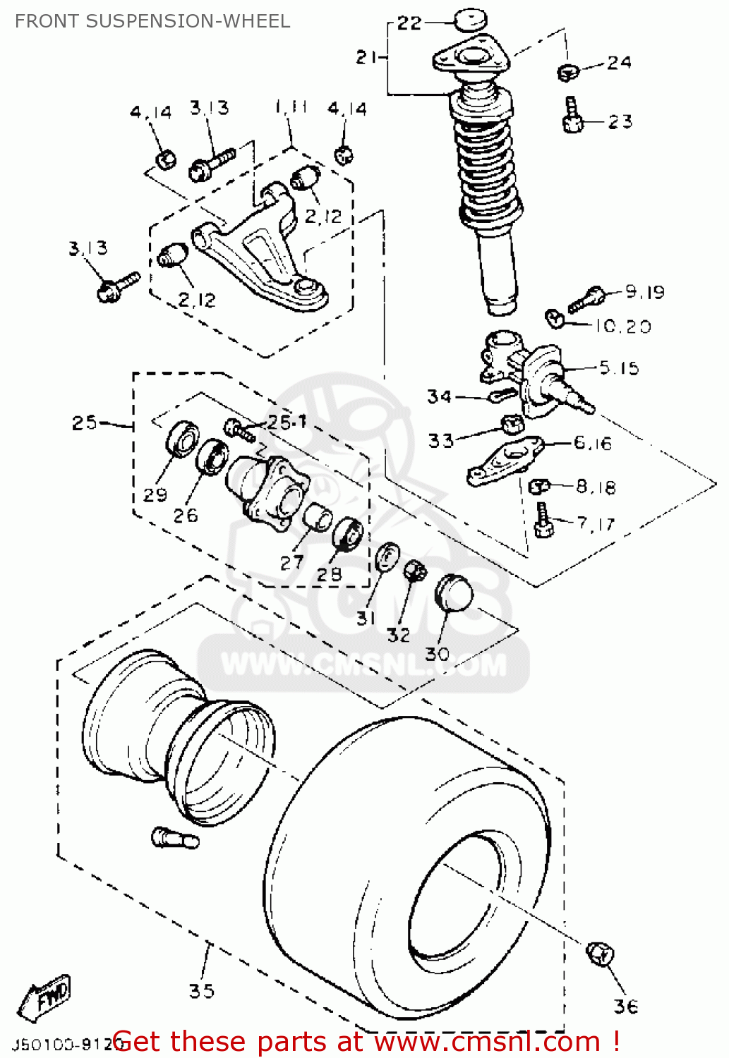 J502350800: Front Lower Arm Sub-assy (r.h) Yamaha - buy the J50-23508 ...