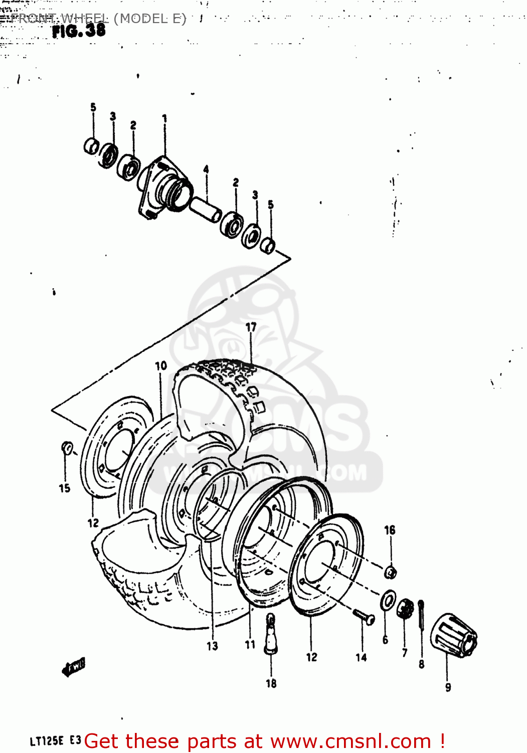 REINFORCEMENT,WHEEL RIM for LT125 1984 (E) USA (E03) - order at CMSNL