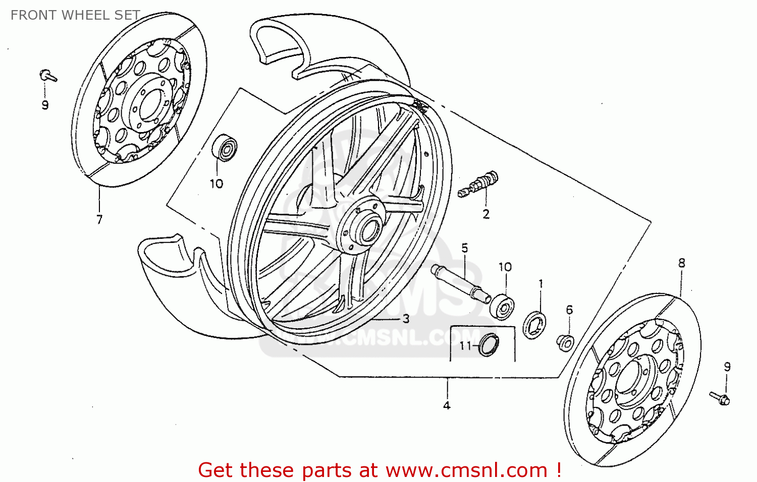 44612NF1810: Wheel Comp, Fr (3.50 Honda - buy the 44612-NF1-810 at CMSNL