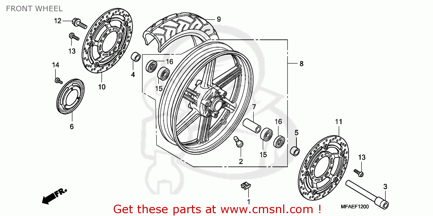 44650MFAD00: Wheel Sub Assy,fr Honda - buy the 44650-MFA-D00 at CMSNL