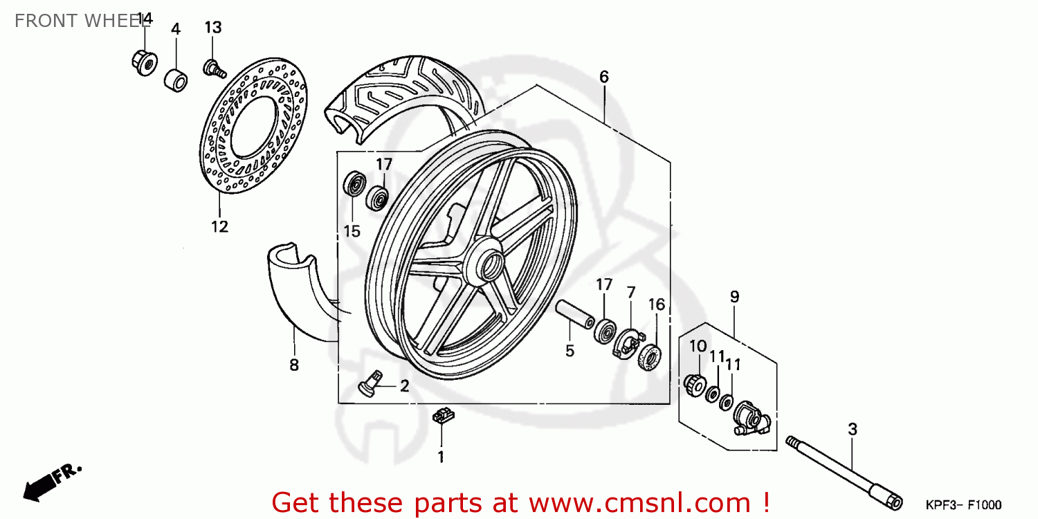 44650KPF960: Wheel Sub Assy,fr Honda - buy the 44650-KPF-960 at CMSNL
