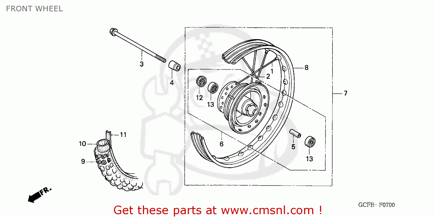 WHEEL SUB ASSY,FR for CRF70F 2009 (9) AUSTRALIA - order at CMSNL