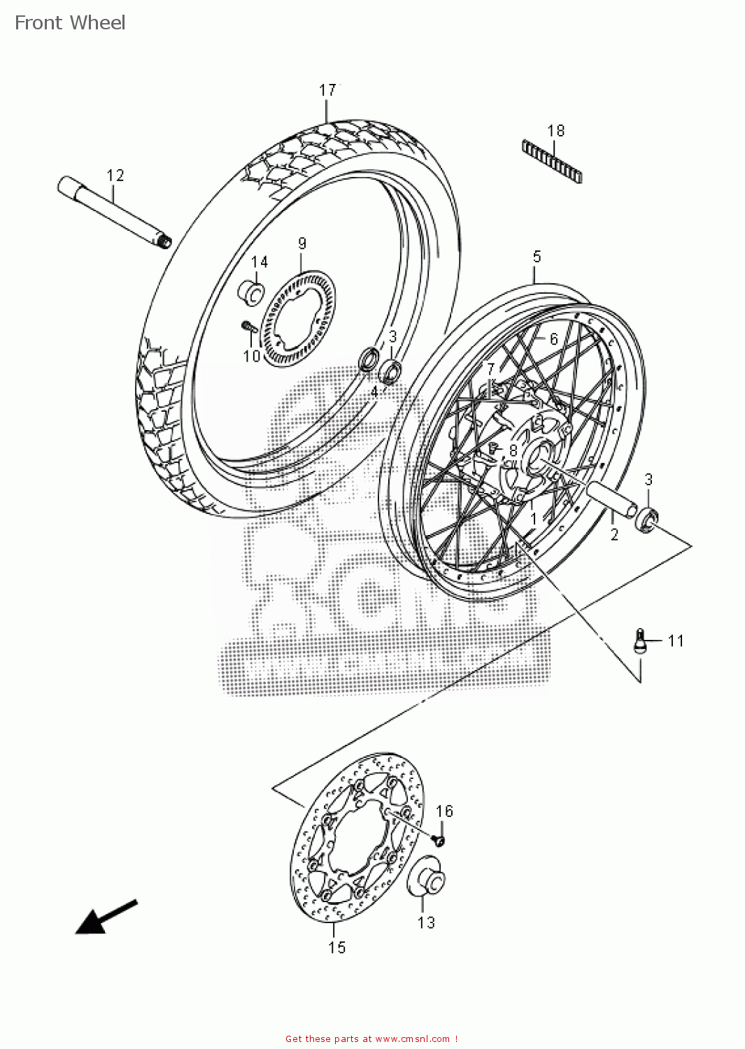 SPOKE. FRONT WHEEL INNER for DL650A(XA) V-STROM 2017 - order at CMSNL