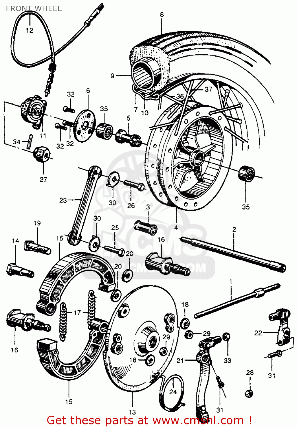 PANEL FRT BRAKE for CB77 SUPER HAWK 1961 USA - order at CMSNL