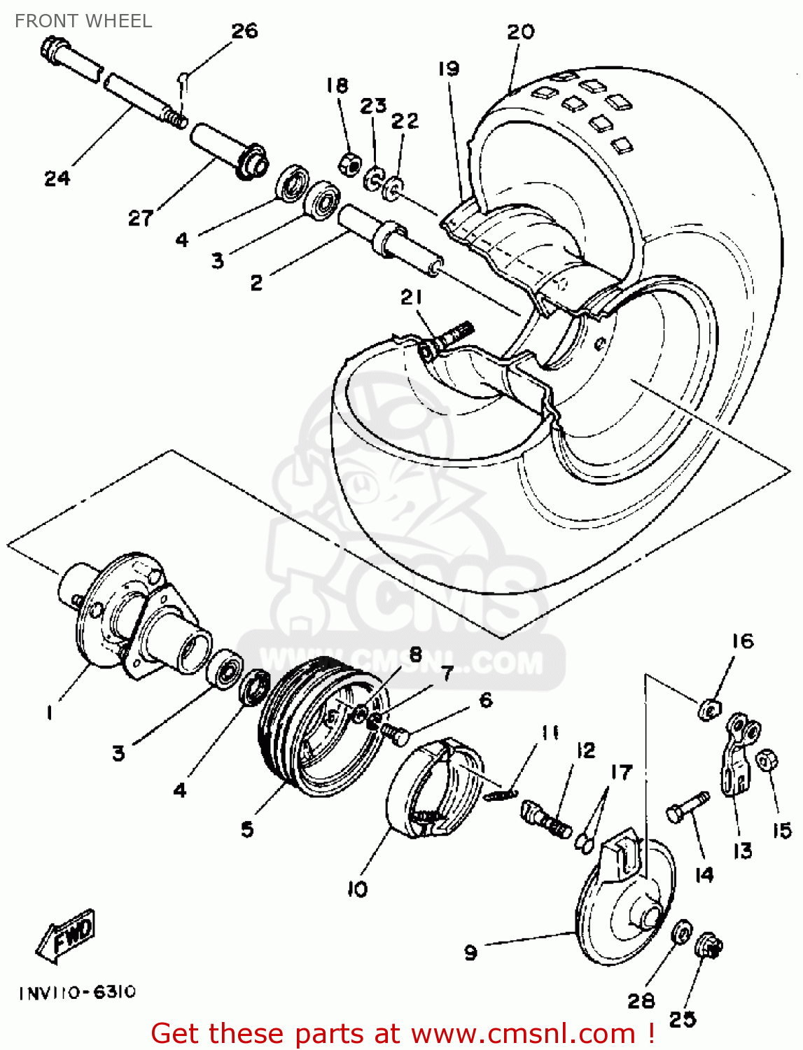29U25180008L: Front Wheel Comp. Yamaha - buy the 29U-25180-00-8L at CMSNL