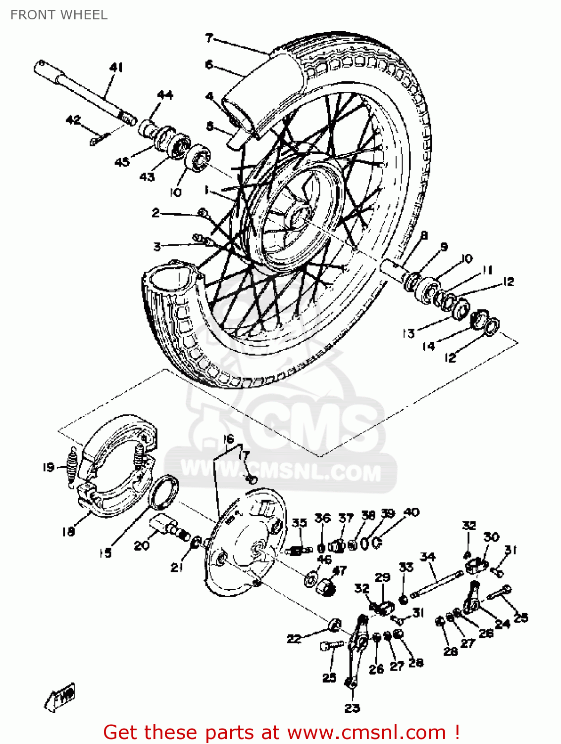 BRAKE SHOE PLATE ASSEMBLY, FRONT for DS7 1972 USA - order at CMSNL