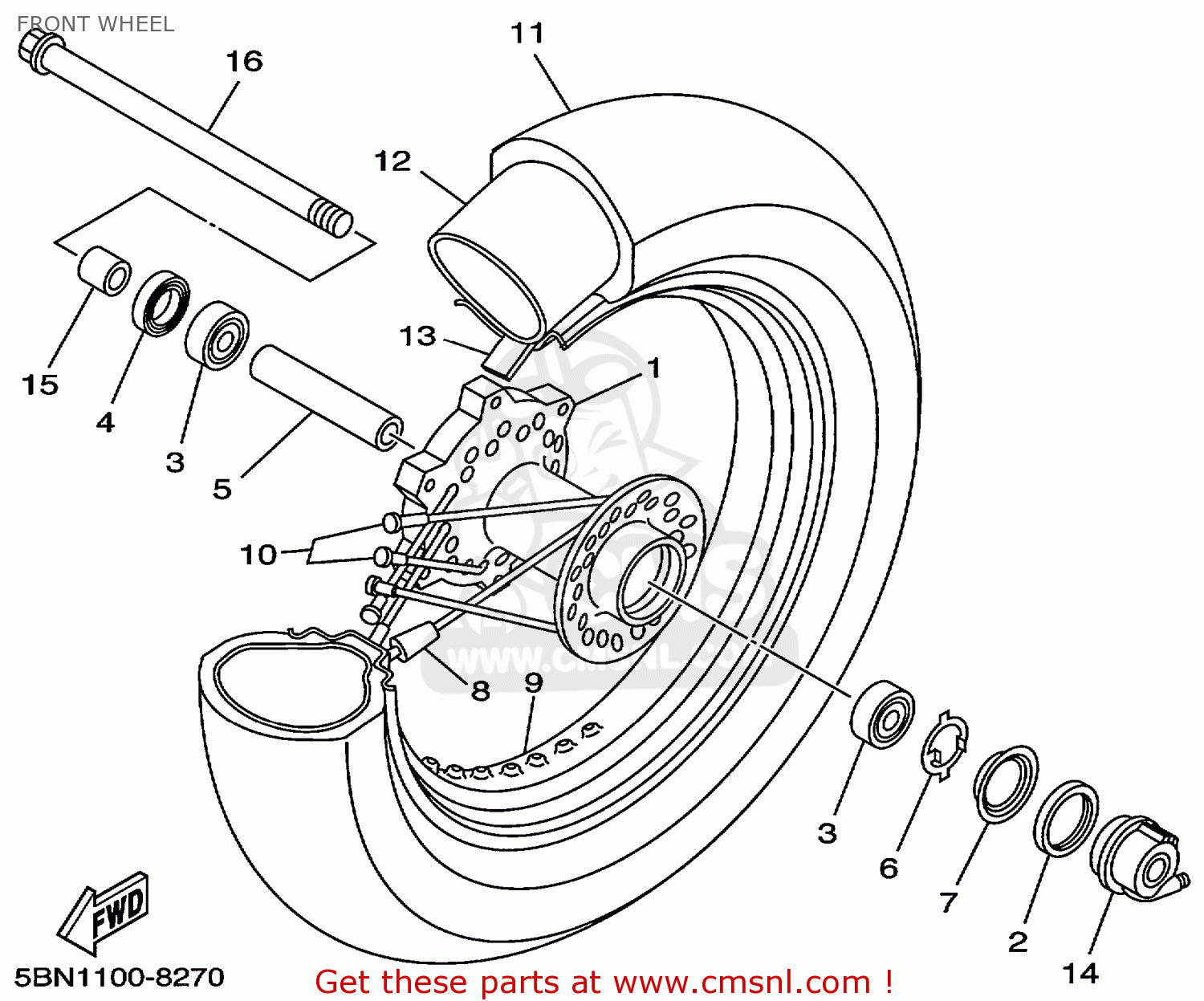 941131613N: Tire Yamaha - buy the 94113-1613N-00 at CMSNL