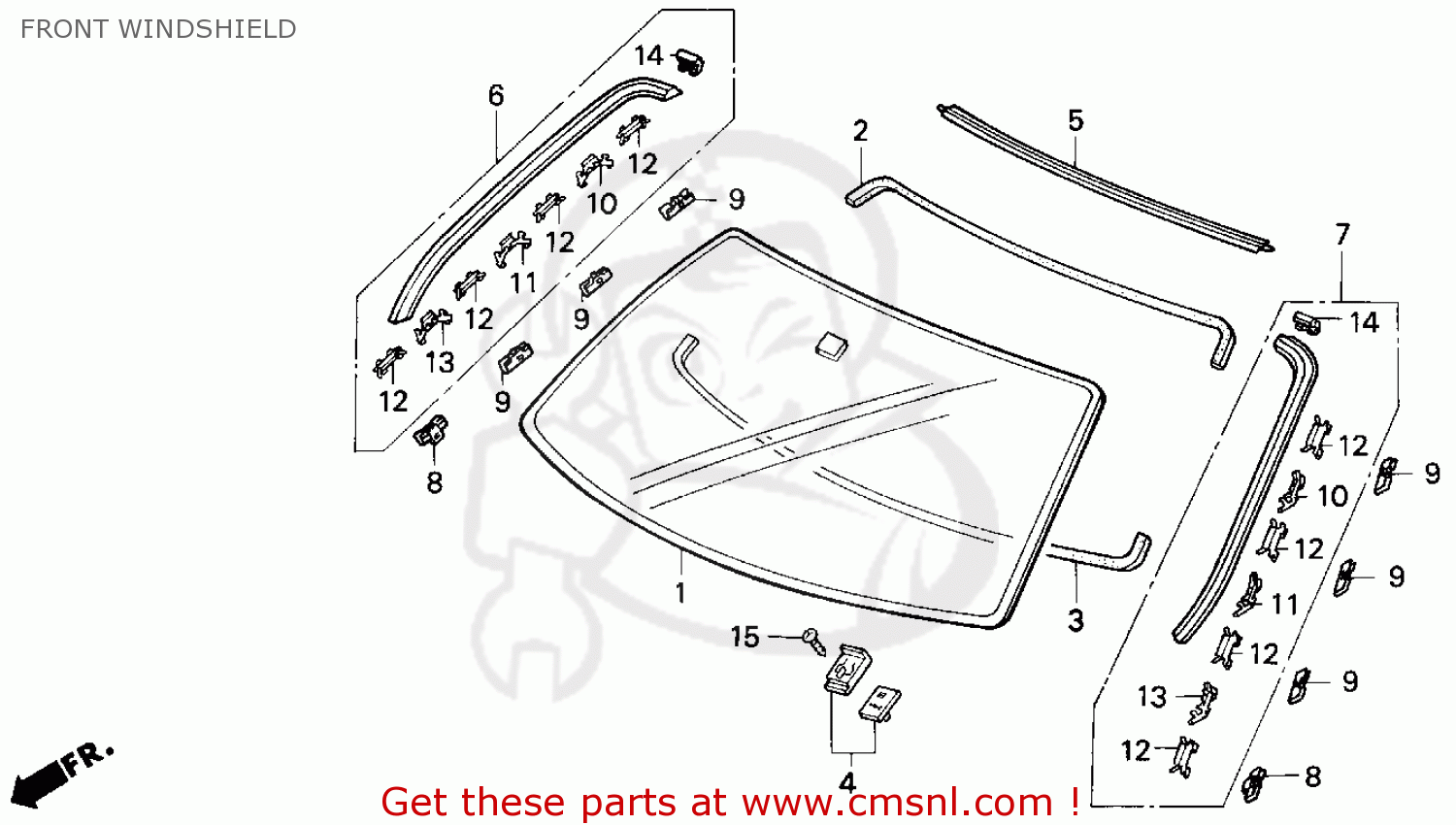 73111SR2A01: Glass Fr Wshld Honda - buy the 73111-SR2-A01 at CMSNL