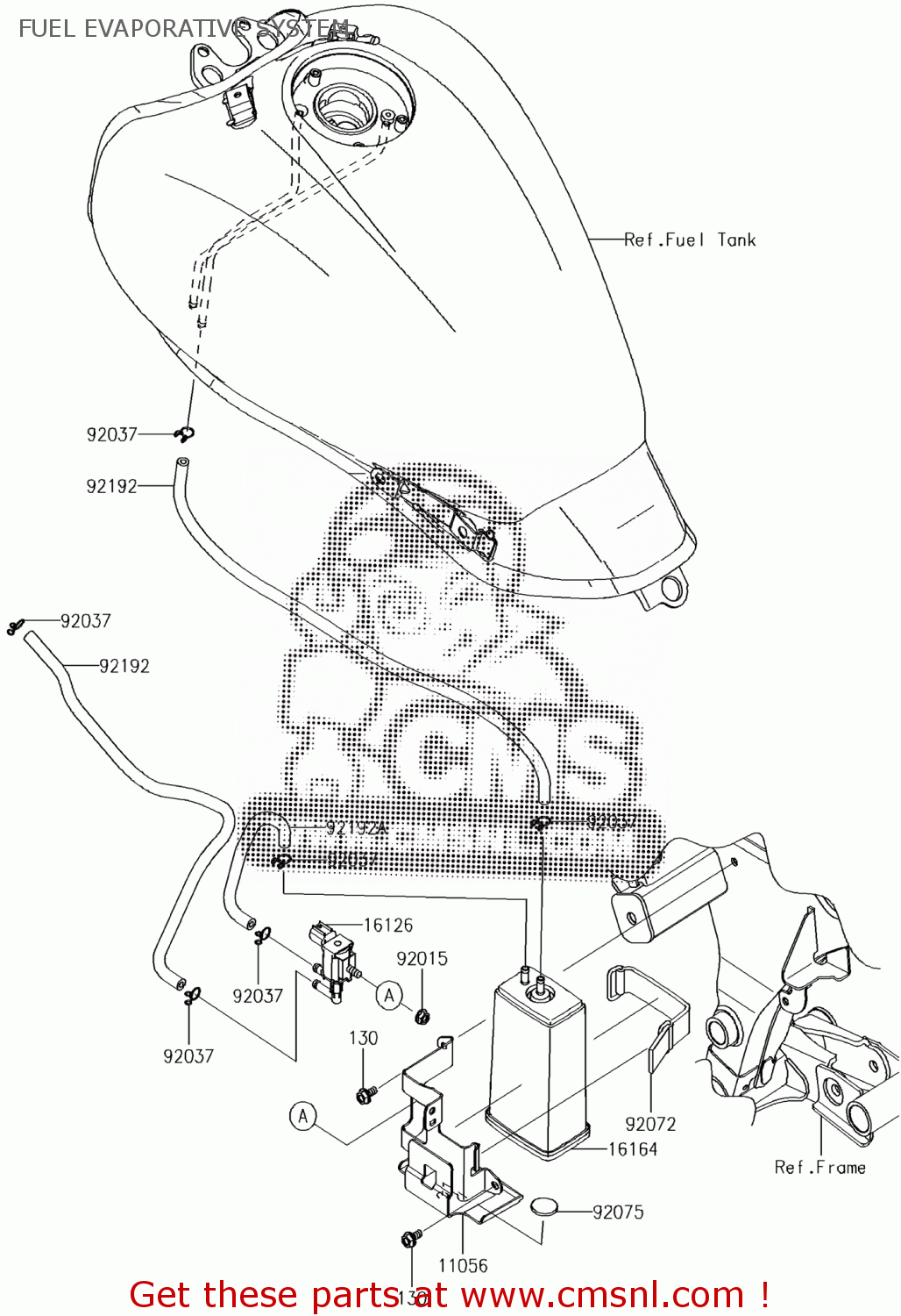 921921386: Tube,canister-valve Kawasaki - buy the 92192-1386 at CMSNL