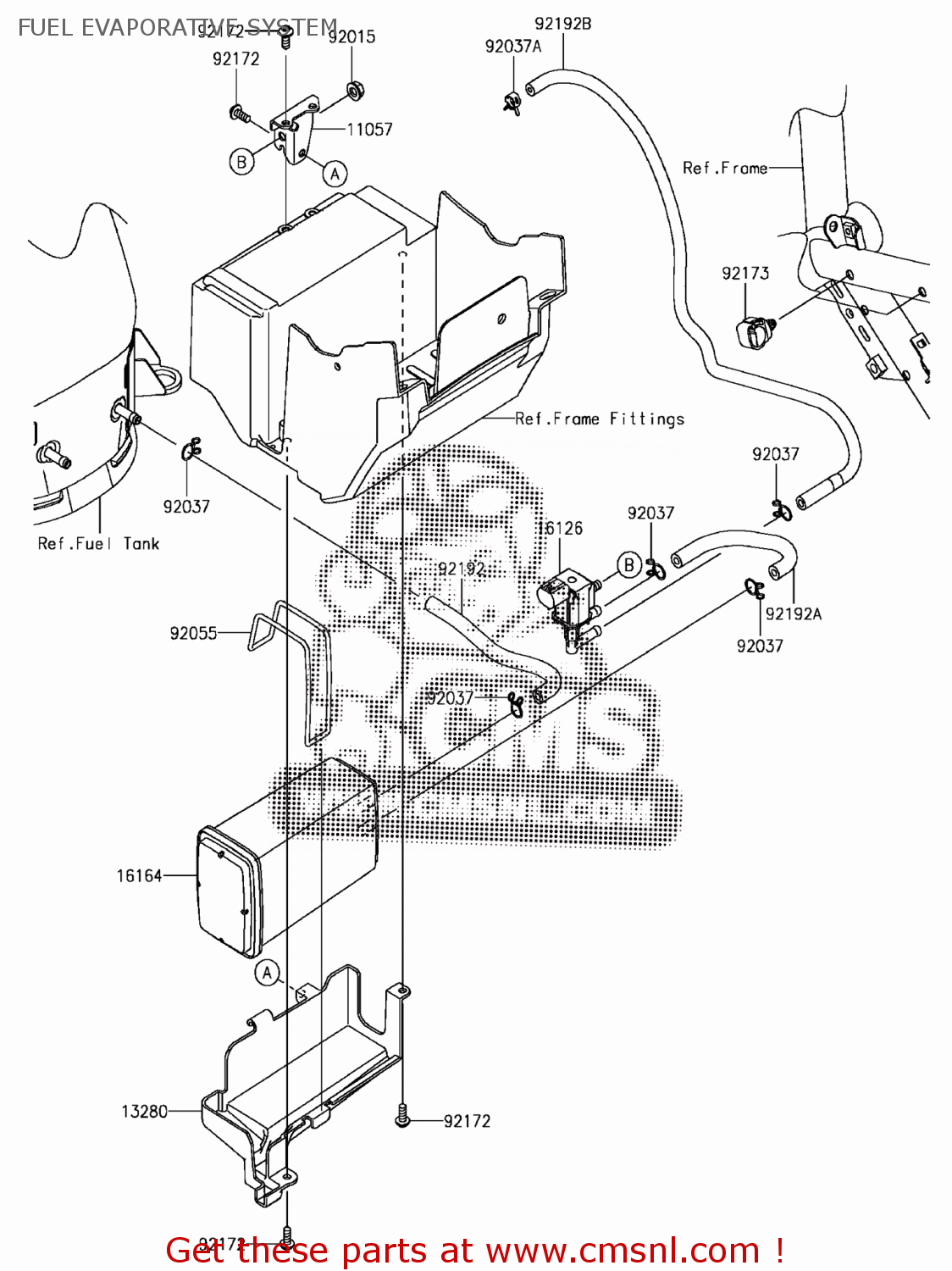 921921691: Tube,pcv-canister Kawasaki - buy the 92192-1691 at CMSNL