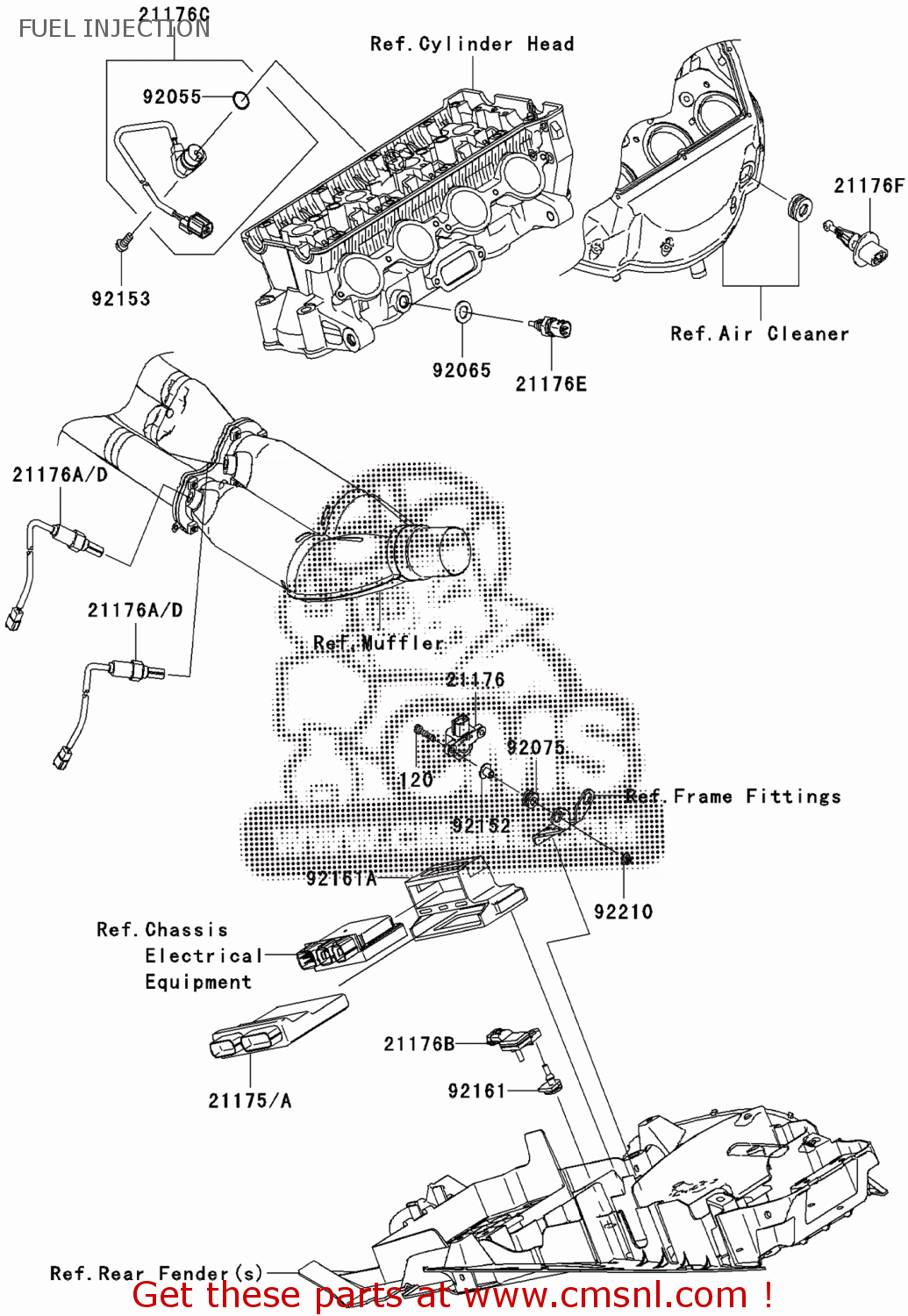211760043: Sensor,oxygen Kawasaki - buy the 21176-0043 at CMSNL