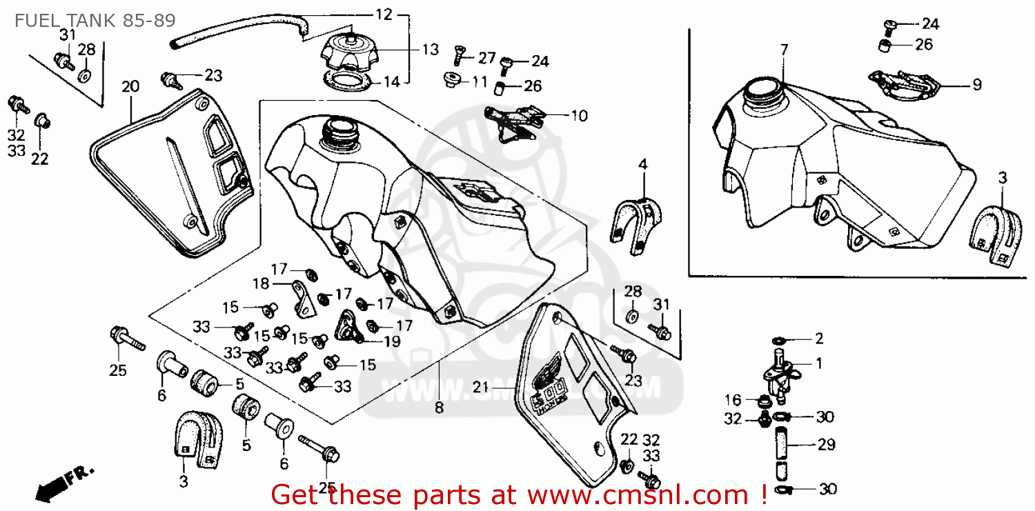 17507ML3770: Rubber C,tank Set Honda - buy the 17507-ML3-770 at CMSNL