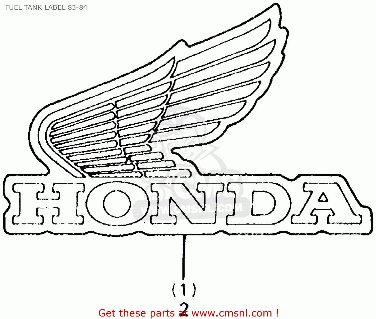 87123964010: Label, R. Fuel Tank Honda - buy the 87123-964-010 at CMSNL