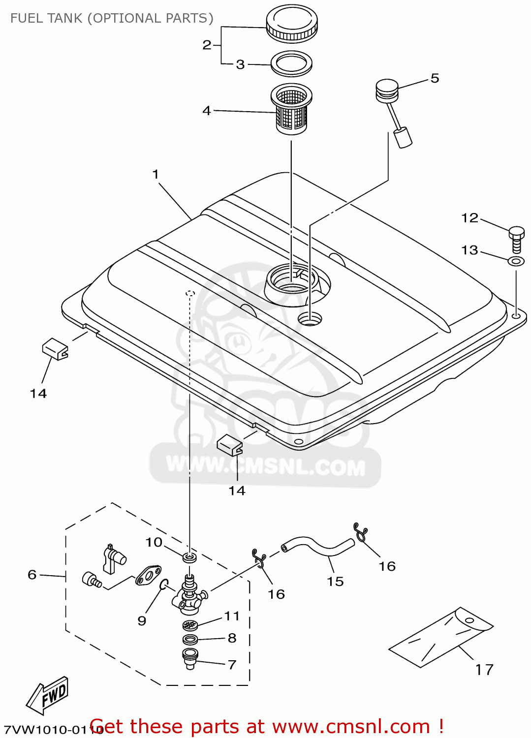 7RH2411001NJ: Fuel Tank Comp. Yamaha - buy the 7RH-24110-01-NJ at CMSNL