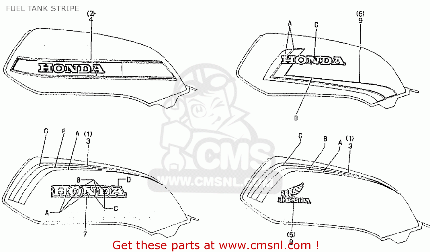 87123KB0300: Mark,r.fuel Tank Honda - buy the 87123-KB0-300 at CMSNL