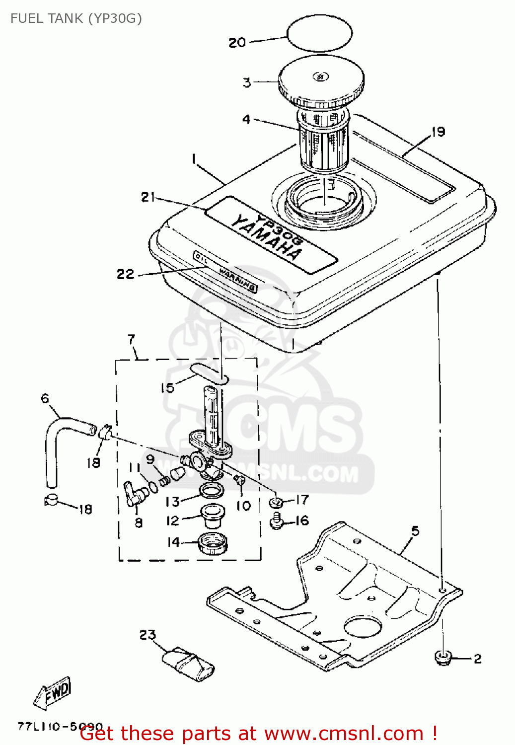 7G4241100186: Fuel Tank Comp. Yamaha - buy the 7G4-24110-01-86 at CMSNL