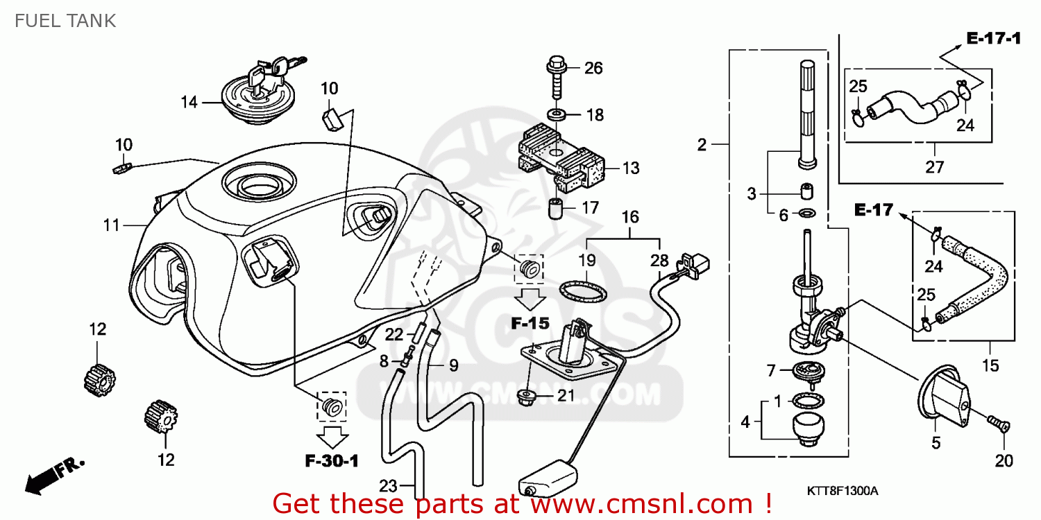 17620KTTC01: Cap Comp., Fuel Filler Honda - buy the 17620-KTT-C01 at CMSNL