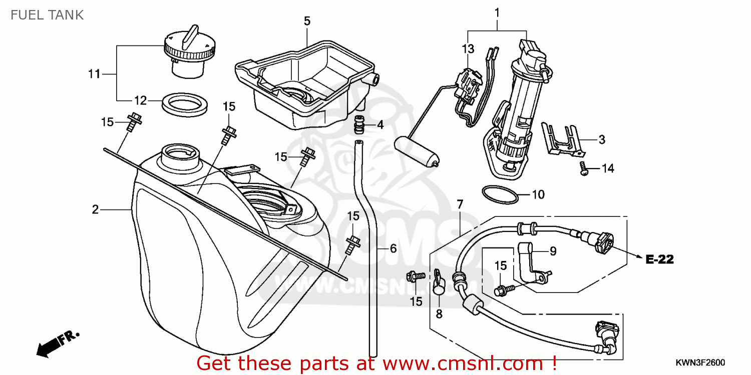 17531KWN901: Hose Comp,fuel Fe Honda - buy the 17531-KWN-901 at CMSNL