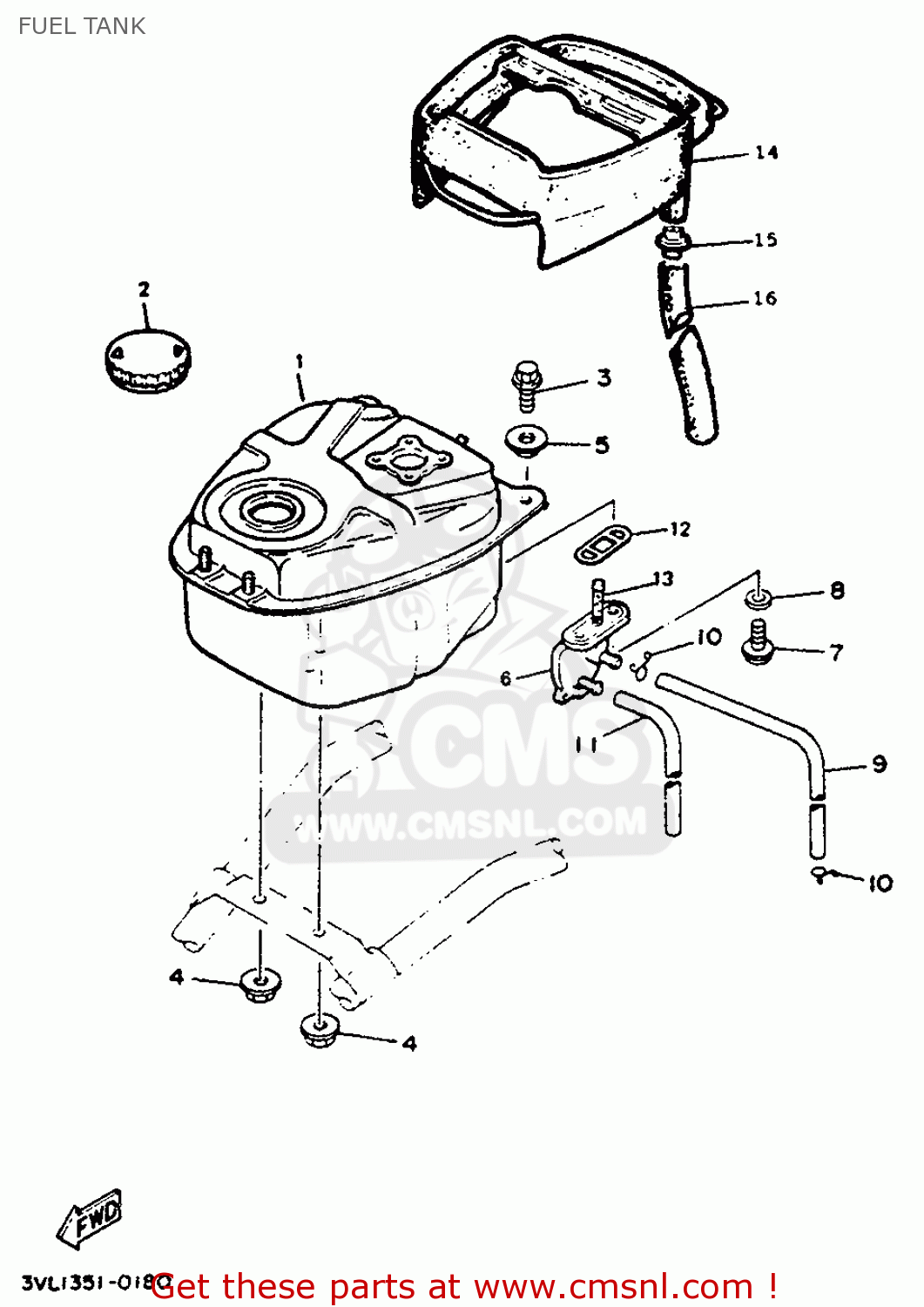 4BXF41100111: Fuel Tank Comp. Yamaha - buy the 4BX-F4110-01-11 at CMSNL