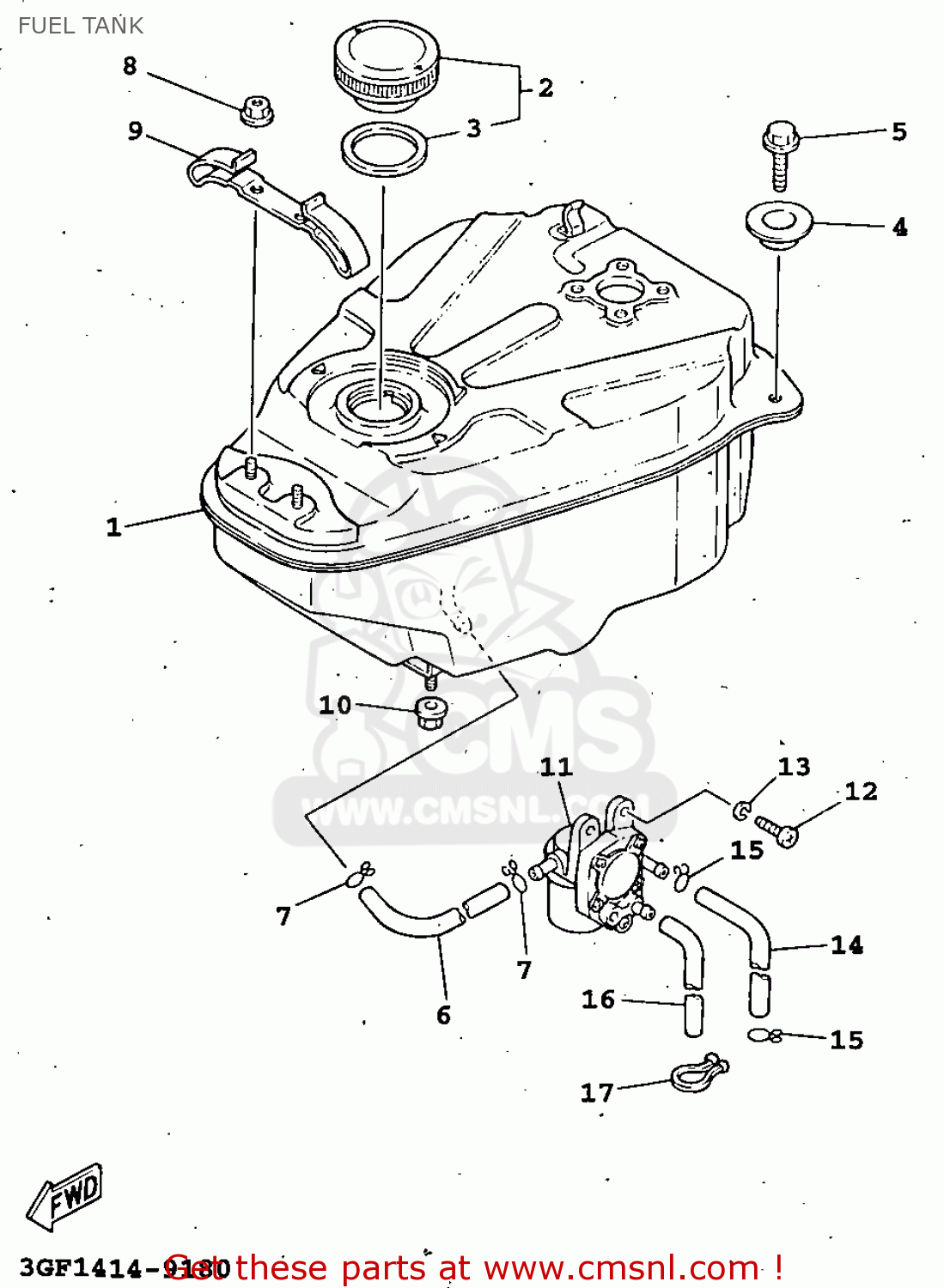 3GFF41100033: Fuel Tank Comp. Yamaha - buy the 3GF-F4110-00-33 at CMSNL