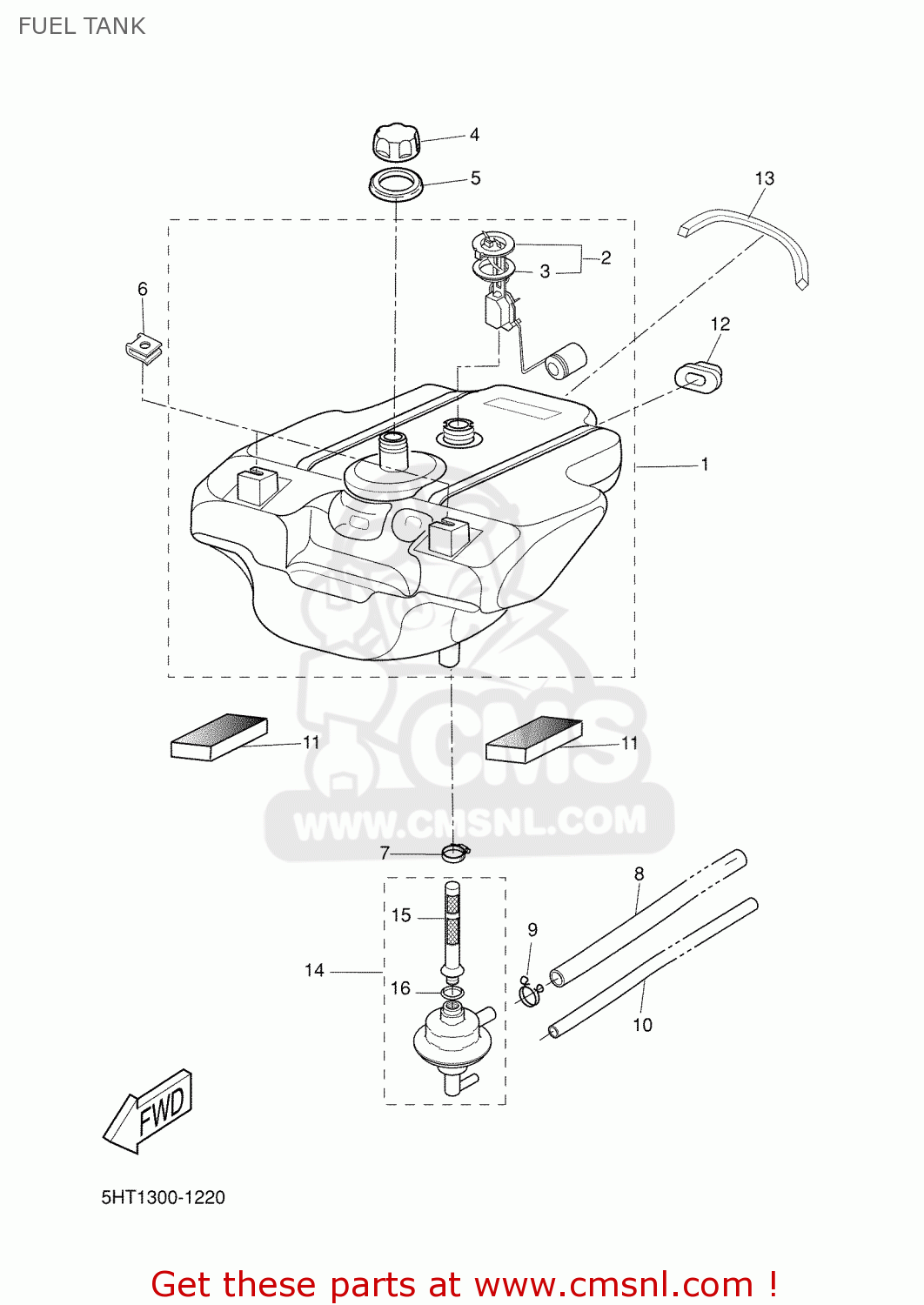 5HTWF41100: Fuel Tank Comp. Yamaha - buy the 5HT-WF411-00 at CMSNL