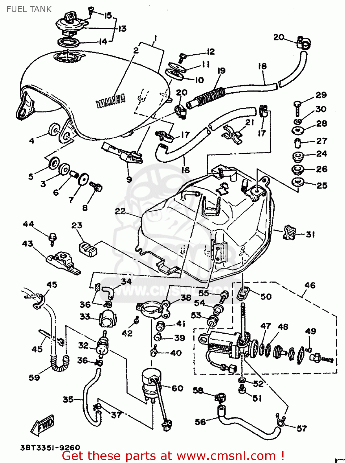 SUB-TANK ASSY for XV535 1992 3BM6 SWITZERLAND 223BM-361E1 - order at CMSNL