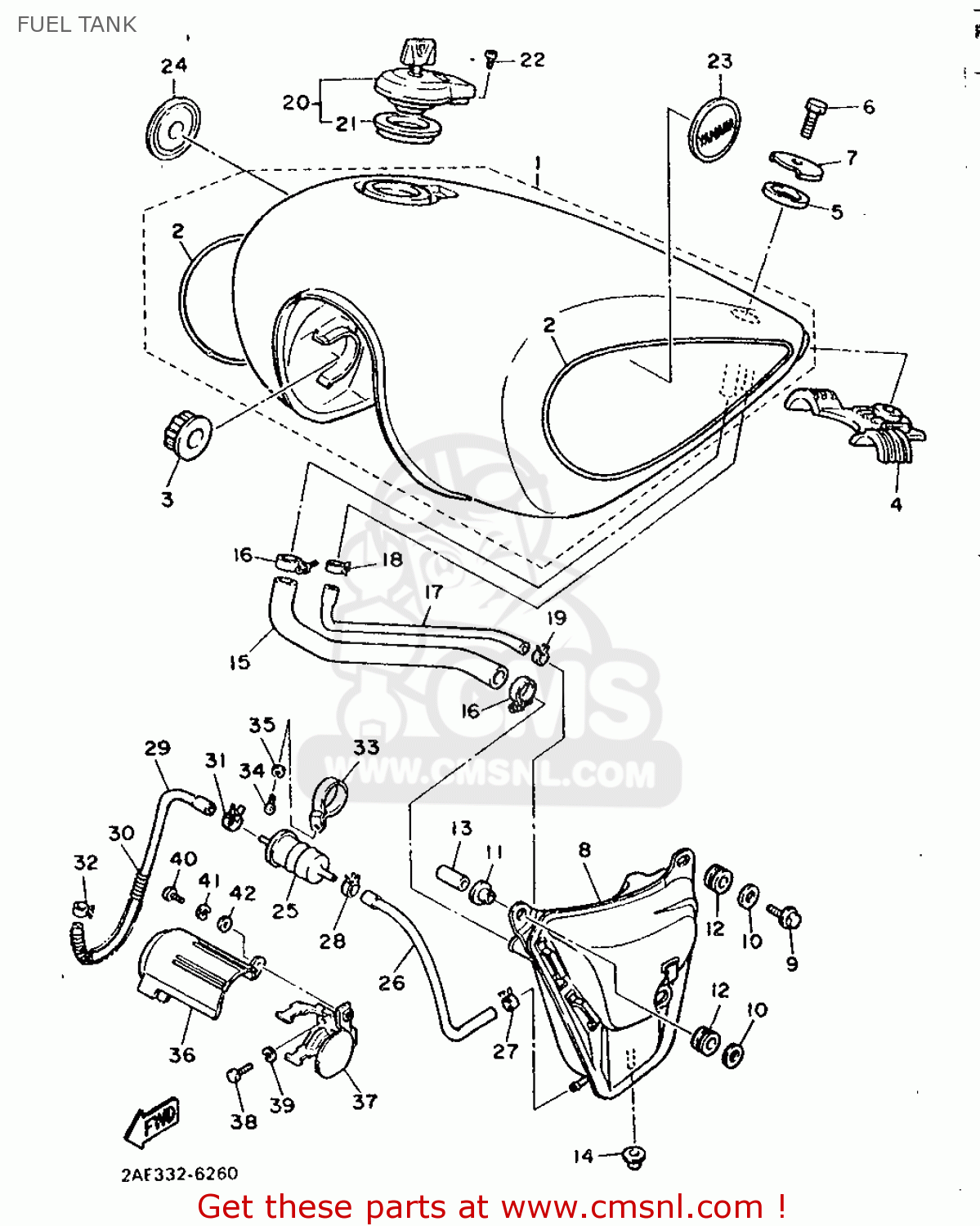 42G241100001: Fuel Tank Comp. Yamaha - buy the 42G-24110-00-01 at CMSNL