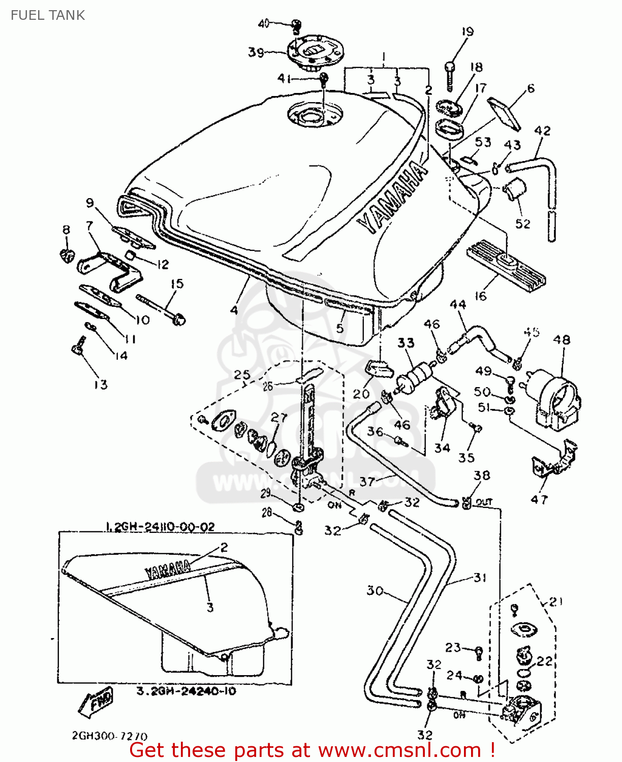 2GH241100002: Fuel Tank Comp. Yamaha - buy the 2GH-24110-00-02 at CMSNL
