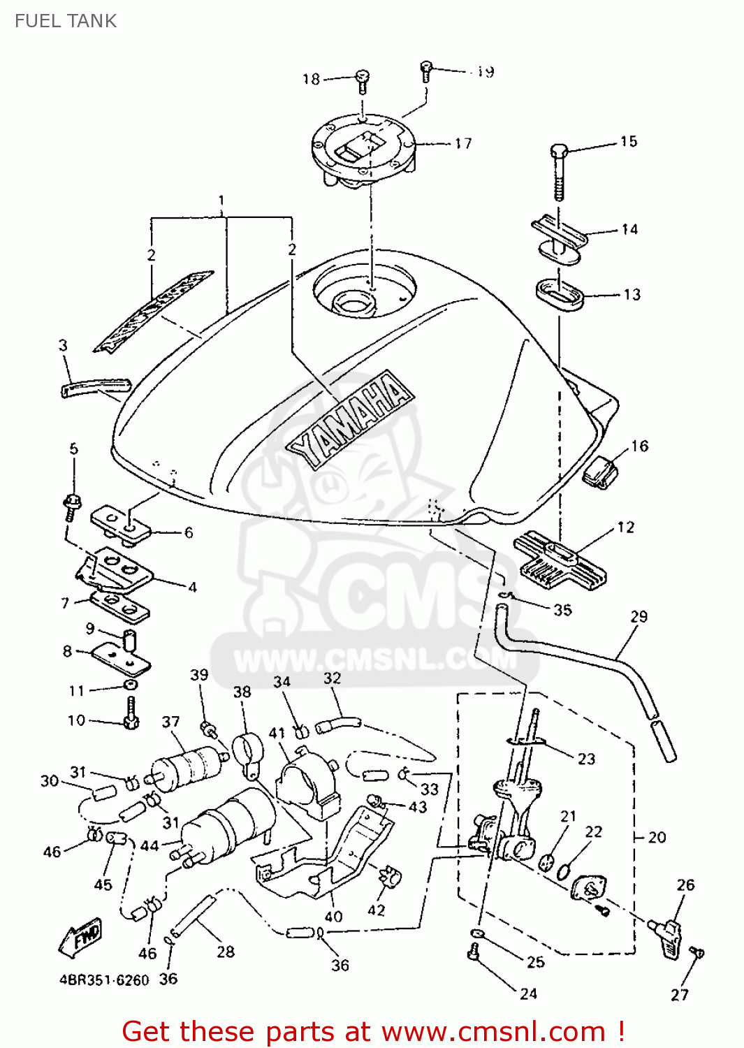 4BP2411001W5: Fuel Tank Comp. Yamaha - buy the 4BP-24110-01-W5 at CMSNL