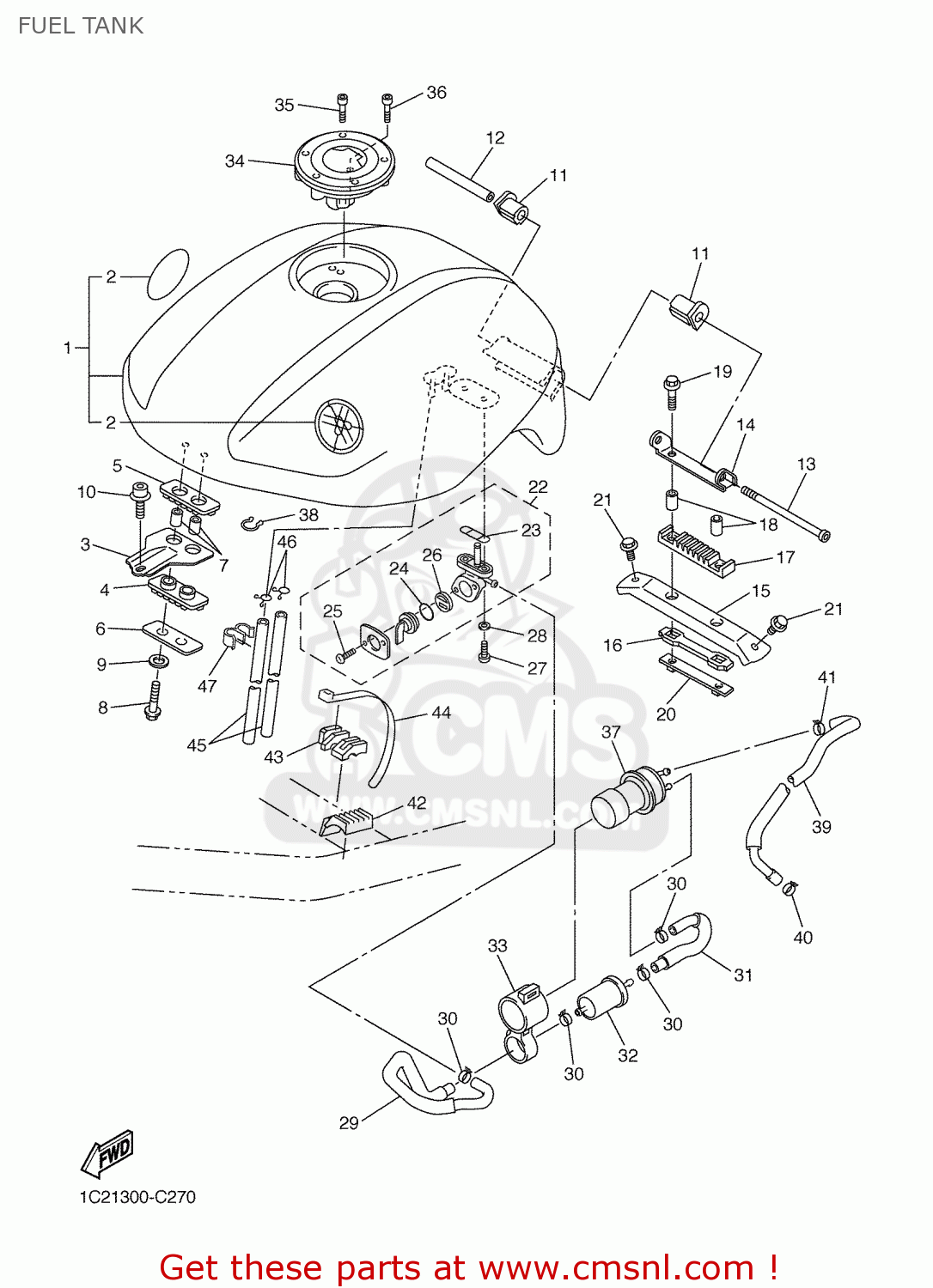 5LVY241010X6: Fuel Tank Comp. Yamaha - buy the 5LV-Y2410-10-X6 at CMSNL