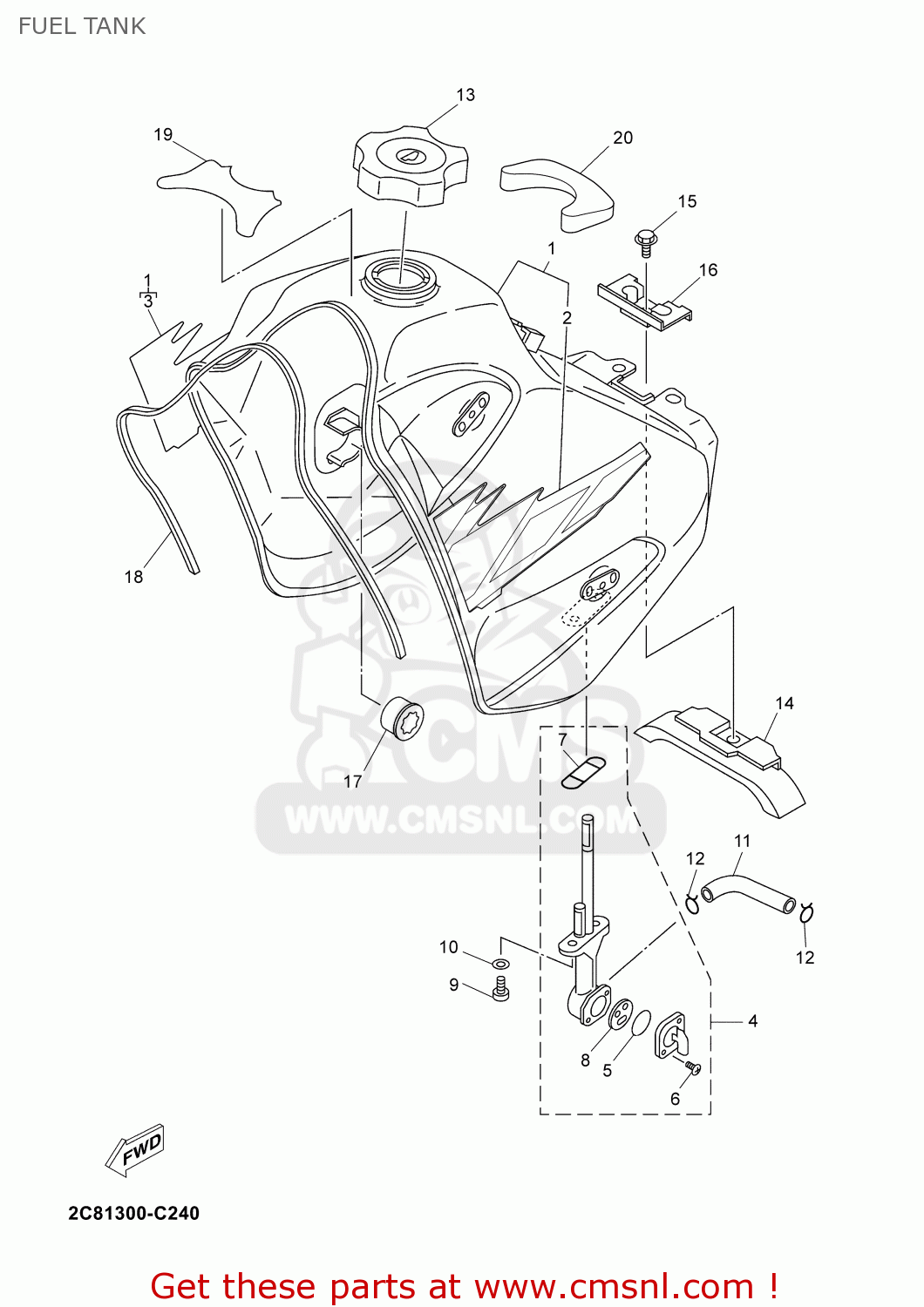 2C8F41100033: Fuel Tank Comp. Yamaha - buy the 2C8-F4110-00-33 at CMSNL
