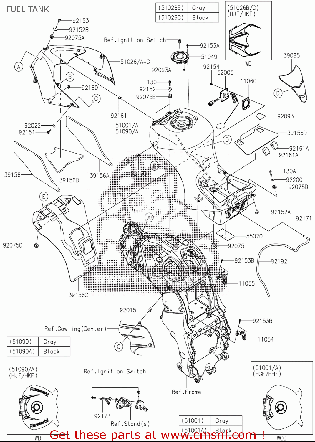 51090518651A: Tank-comp-fuel,m.c.gr Kawasaki - buy the 51090-5186-51A ...
