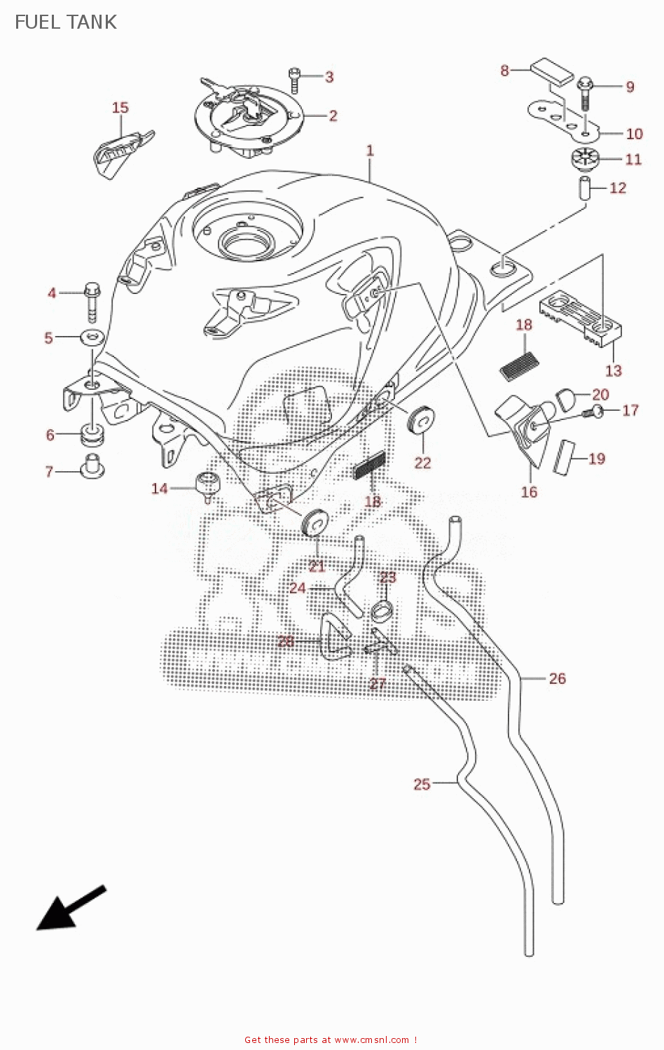 4454248H01: Cushion,fuel Tank Rr Brkt Suzuki - buy the 44542-48H01 at CMSNL