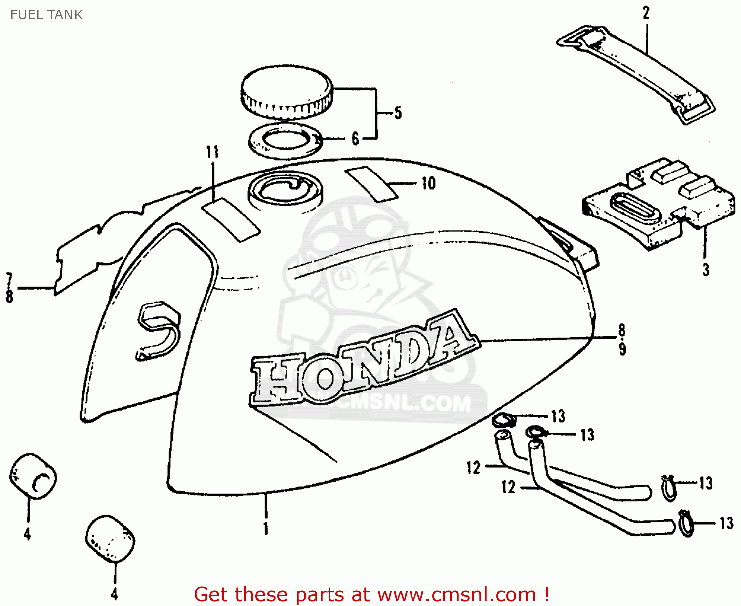 87123942010: Emblem, R. Fuel Tank Honda - buy the 87123-942-010 at CMSNL