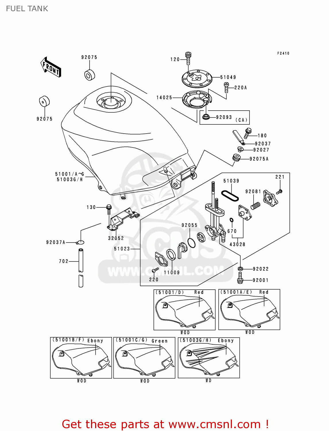 510011411B1: Fuel Tank,complete,firecracker Red Kawasaki - buy the ...
