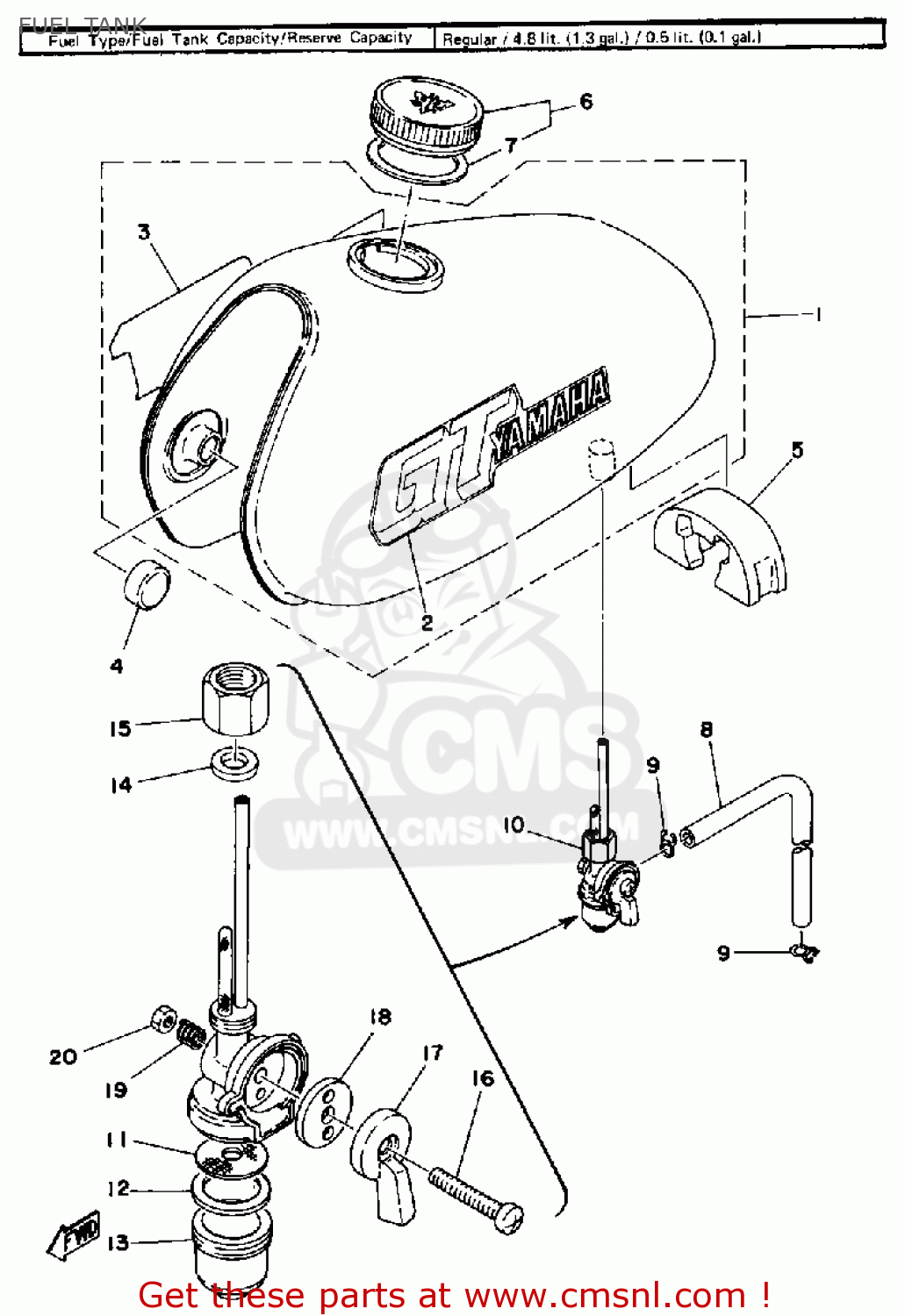 3672416201: Graphic, Fuel Tank Right Yamaha - buy the 367-24162-01 at CMSNL